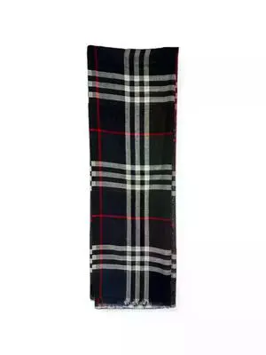 Burberry Checked Fringed Scarf