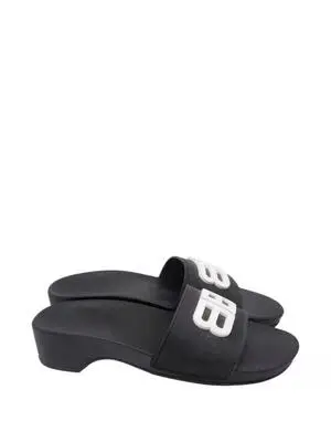 Balenciaga Bb Logo Clogs - Black