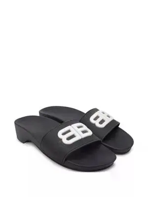 Balenciaga Bb Logo Clogs - Black