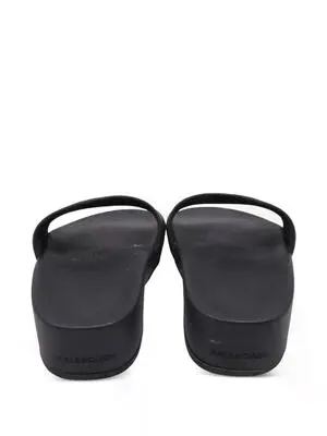 Balenciaga Bb Logo Clogs - Black
