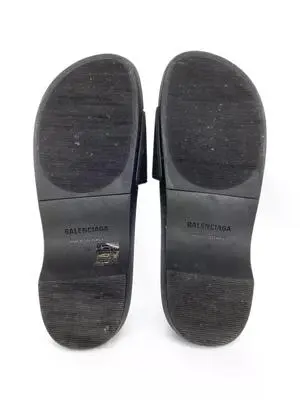 Balenciaga Bb Logo Clogs - Black
