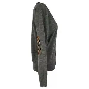 Burberry Vintage Check Elbow-patch Cardigan - Grey