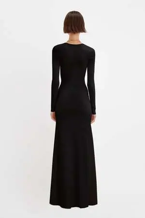 Victoria Beckham Deep V Knitted Gown
