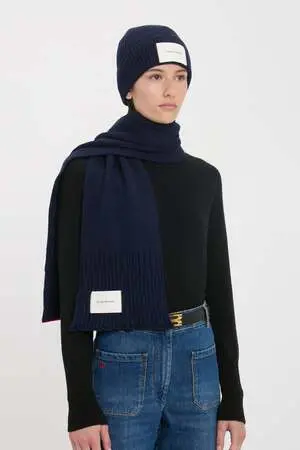 Victoria Beckham Exclusive Logo Patch Scarf