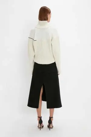 Victoria Beckham Collar Detail Jumper - Natural