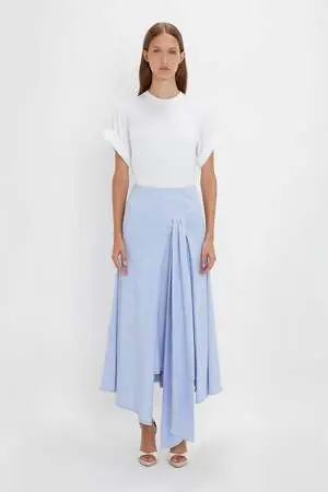 Victoria Beckham Asymmetric Tie Detail Skirt - Frost