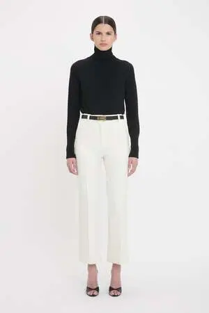 Victoria Beckham Cropped Kick Trouser - Ivory