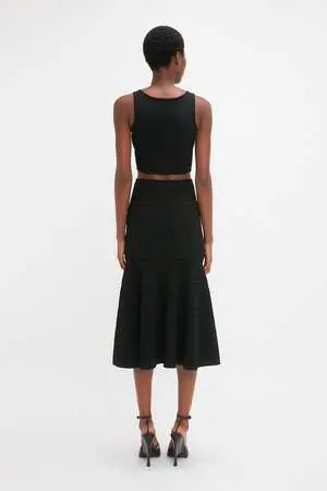 Victoria Beckham Fit And Flare Midi Skirt