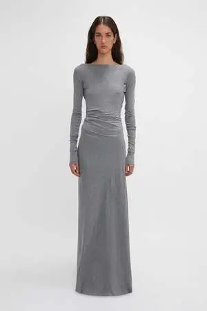 Victoria Beckham Long Sleeve Circle Neck Dress