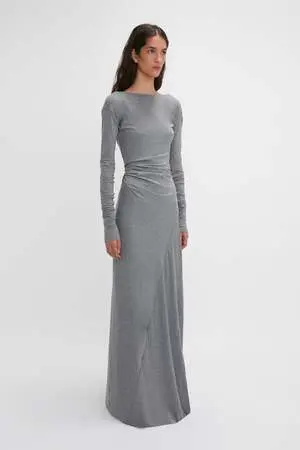 Victoria Beckham Long Sleeve Circle Neck Dress