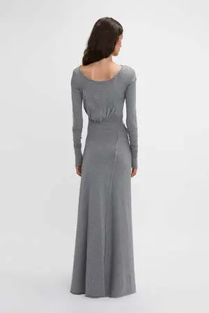 Victoria Beckham Long Sleeve Circle Neck Dress