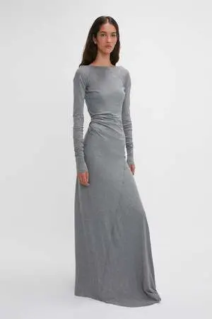 Victoria Beckham Long Sleeve Circle Neck Dress