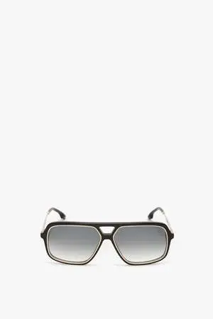 Victoria Beckham Double Bridge Aviator Sunglasses - Black