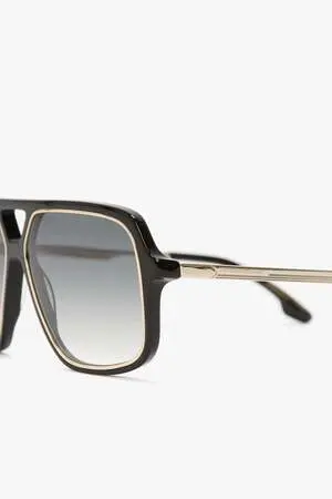 Victoria Beckham Double Bridge Aviator Sunglasses - Black