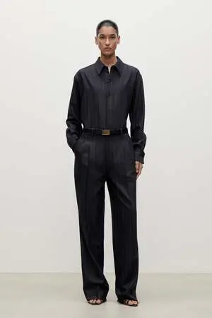 Victoria Beckham Straight Leg Trouser Navy