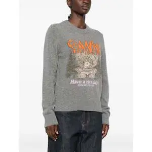 GANNI Grey Knitwear Jumpers