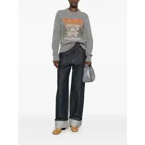 GANNI Grey Knitwear Jumpers