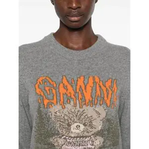 GANNI Grey Knitwear Jumpers - Gray