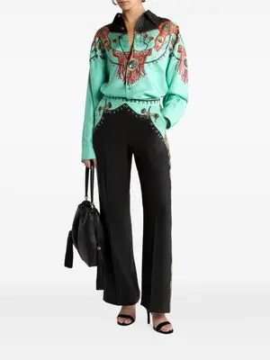 Etro Printed Silk Trousers