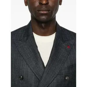 Isaia Grey Suits Double Breasted Suits - Gray