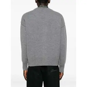 AMI Paris Grey Sweaters & Knitwear Cardigans