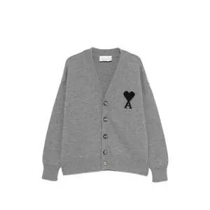 AMI Paris Grey Sweaters & Knitwear Cardigans - Gray