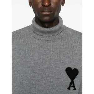 AMI Paris Grey Sweaters & Knitwear Jumpers