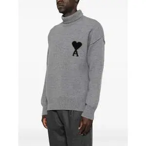 AMI Paris Grey Sweaters & Knitwear Jumpers
