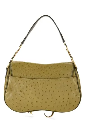 Dior Ostrich Double Saddle Bag - Green