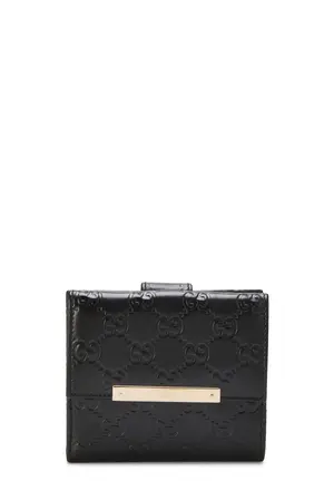 Gucci Ssima French Flap Wallet - Black