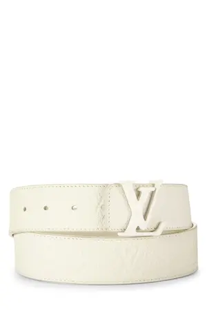 LOUIS VUITTON Taurillon Initials Reversible Belt 95 - White