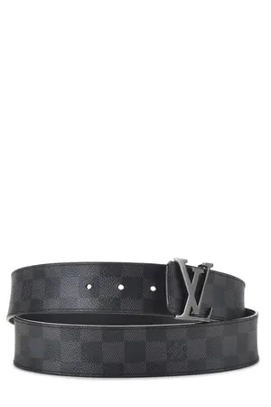 LOUIS VUITTON Damier Graphite Ceinture Initiales 120 - Black