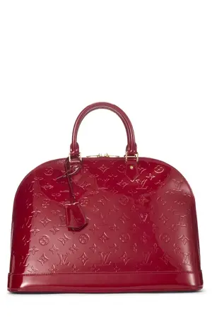LOUIS VUITTON Red Vernis Alma Gm Nm Red