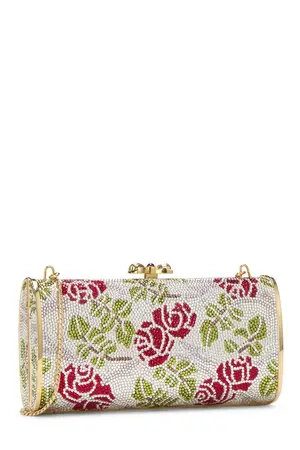 Judith Leiber Multicolor Crystal Floral Minaudière