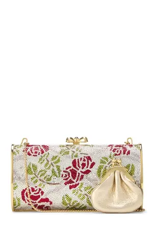 Judith Leiber Multicolor Crystal Floral Minaudière
