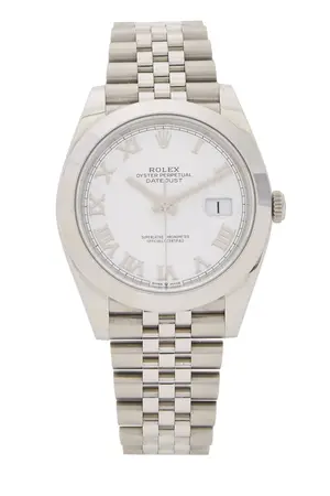 Rolex Roman Dial Stainless Steel Datejust 126300 41mm - Silver