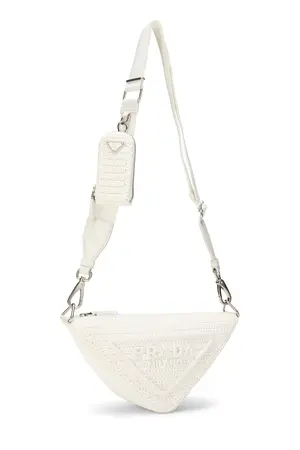 Prada Raffia Triangle Shoulder Bag