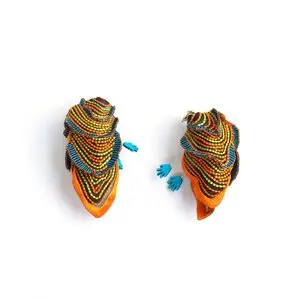 NANA WATANABE See The Light Luminous Embroidered Earrings - Orange