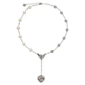 OGÉ JEWELRY White / Silver Devotion Pearl Drop Necklace – Intentional Silver Jewelry For Self-love - White/silver