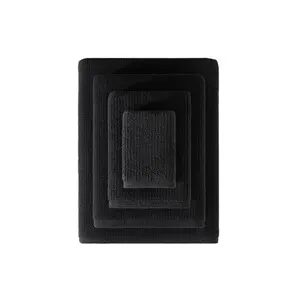 PURE PARIMA Egyptian Cotton Ribbed Towels Carbon - Black