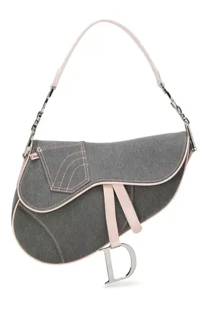 Dior Denim Saddle Bag - Grey