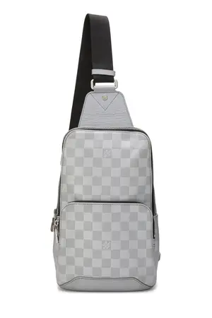 LOUIS VUITTON Damier Infini Avenue Sling Messenger - Silver