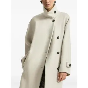 Brunello Cucinelli Neutrals Coats Single Breasted Coats - Cream