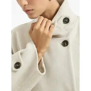 Brunello Cucinelli Neutrals Coats Single Breasted Coats - Cream