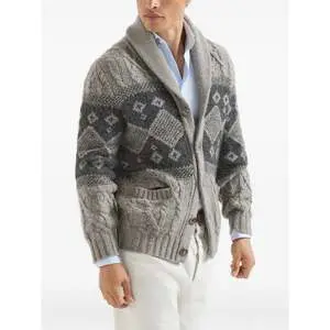 Brunello Cucinelli Grey Sweaters & Knitwear Cardigans