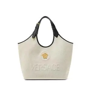 Versace Neutrals Tote Bags - Cream