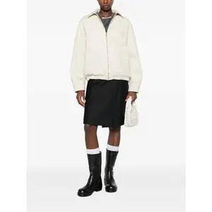 Miu Miu Neutrals Jackets Bomber Jackets - Cream