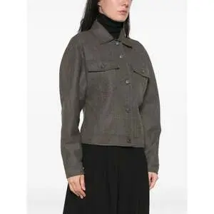 Max Mara Grey Coats Single Breasted Coats
