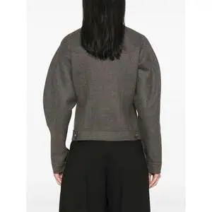 Max Mara Grey Coats Single Breasted Coats - Gray