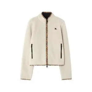Burberry Neutrals Jackets Cropped Jackets - Cream